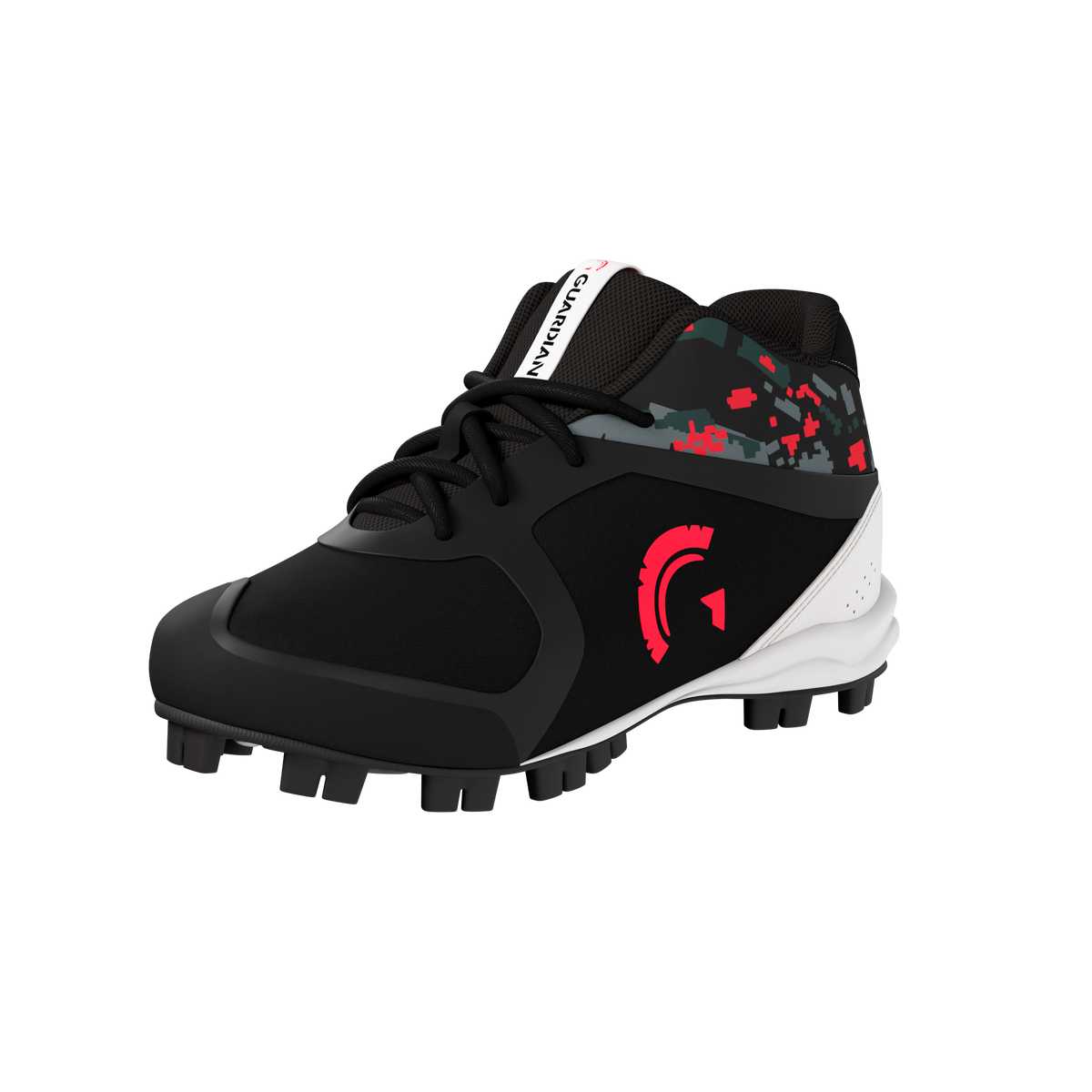 Blaze Youth Hi Top Rubber Baseball and Softball Cleats (Black/Red/White ...