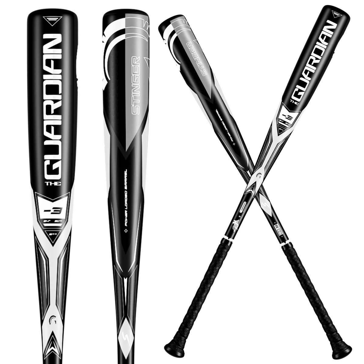 The Guardian X Stinger BBCOR 2 5/8" Baseball Bat Drop -3 (Black/Gray ...