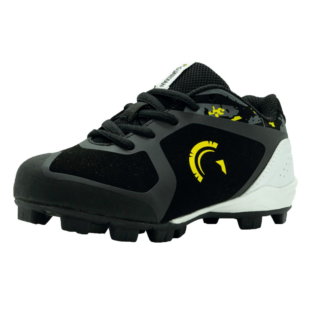 Blaze Youth Low Top Rubber Baseball and Softball Cleats (Black/Yellow ...